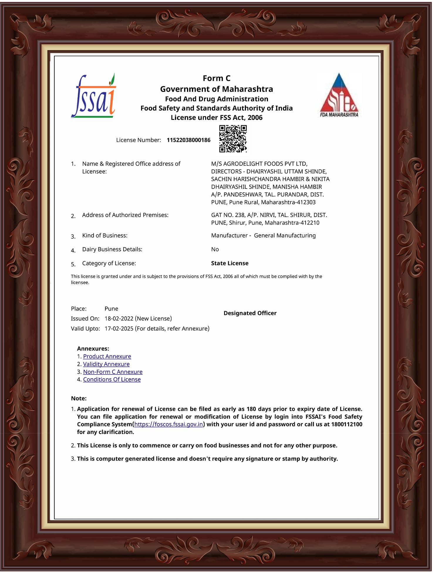 Our Certifiactes